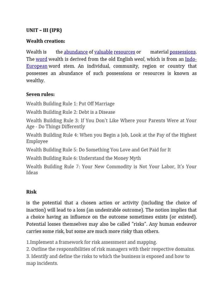 Wealth Creation Pdf Land Mine Information Technology