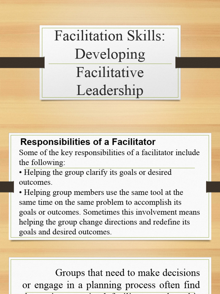 Facilitation Skills Developing Facilitative Leadership | PDF ...