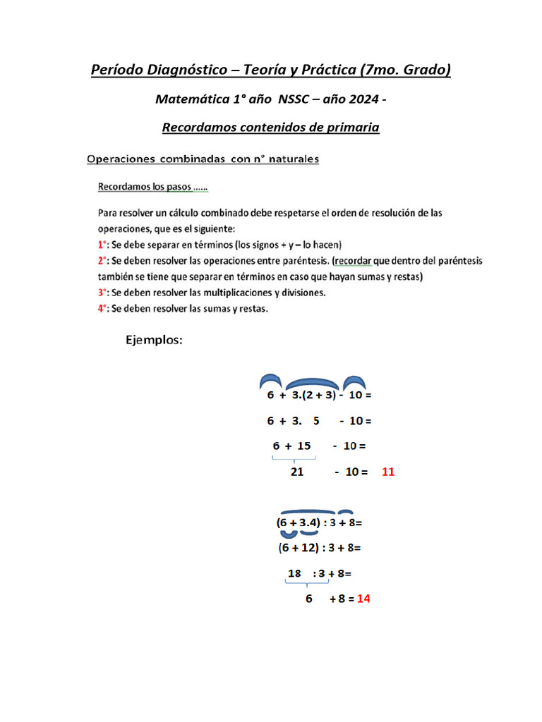 Ejercicios Matemáticos 7mo Grado 2024 | PDF | Matemáticas