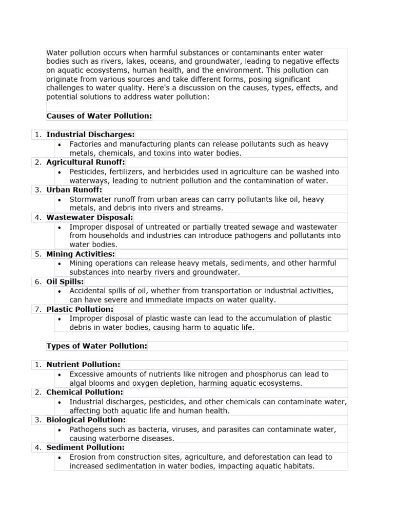 Water Pollution | PDF | Water Pollution | Sewage Treatment