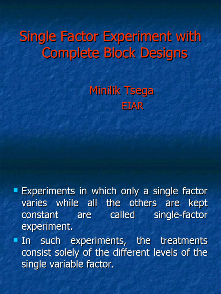 Complete Block Designs | PDF | Analysis Of Variance | Experiment