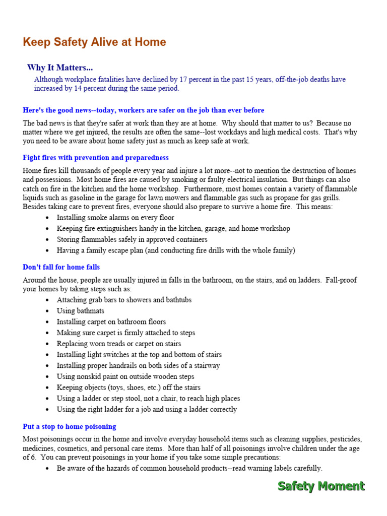 Keep Safety Alive at Home | PDF | Stairs | Safety