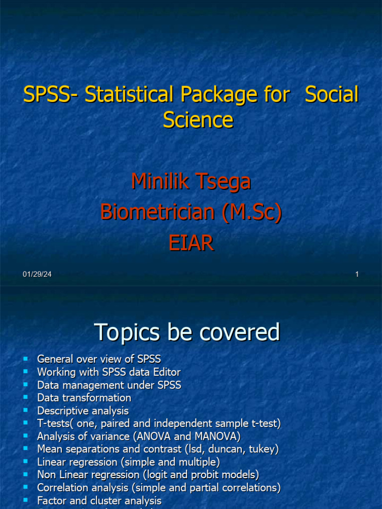 General Over Veiw of SPSS | Download Free PDF | Spss | Statistics