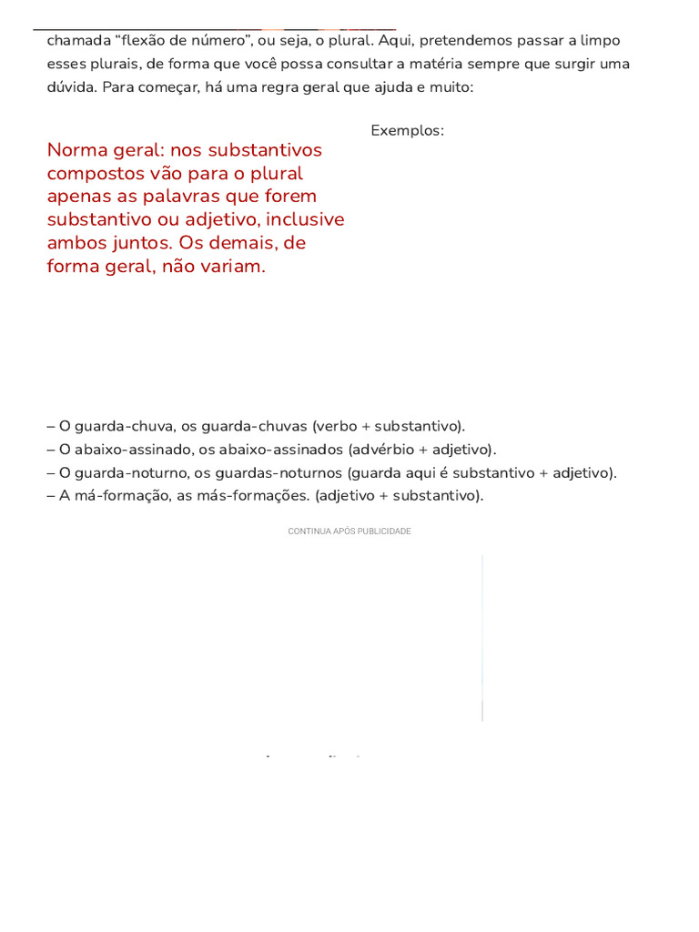 Plural de Nomes Compostos | PDF