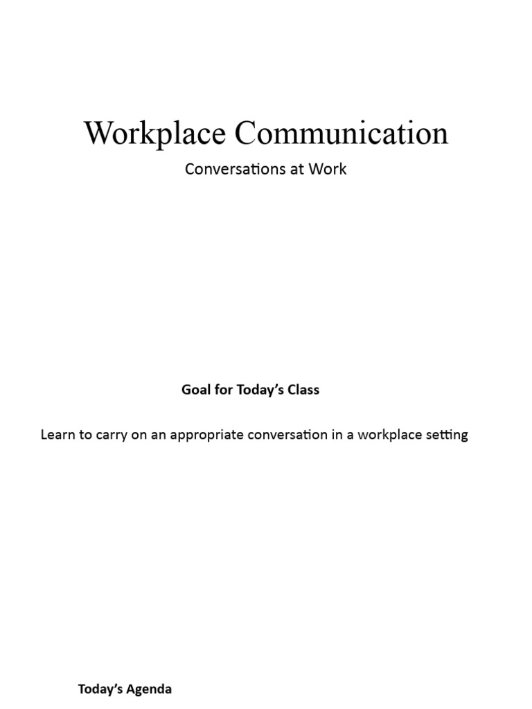 Effective Workplace Communication Skills | PDF | Communication ...