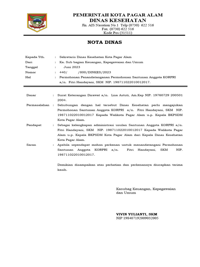 Nota Dinas Korpri | PDF
