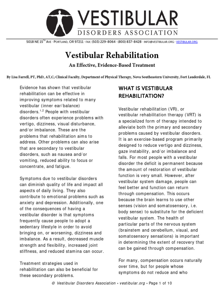 Vestibular Rehabilitation: Effective Exercises | PDF | Vertigo ...