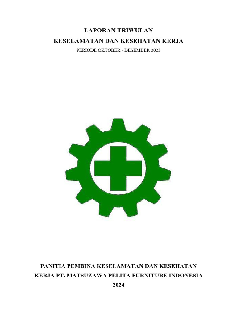 Laporan TRIWULAN P2K3 | PDF