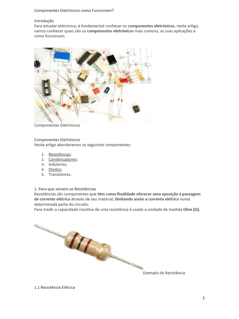 Funcionamento de Componentes Eletrônicos | PDF