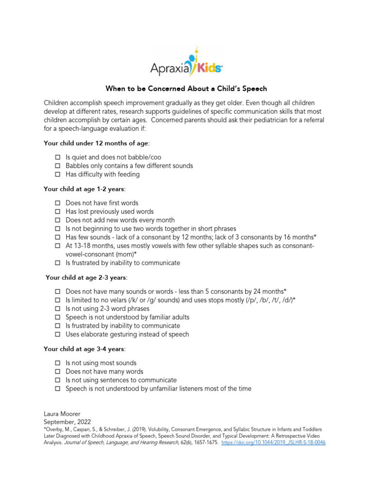 Speech Checklist Pdf