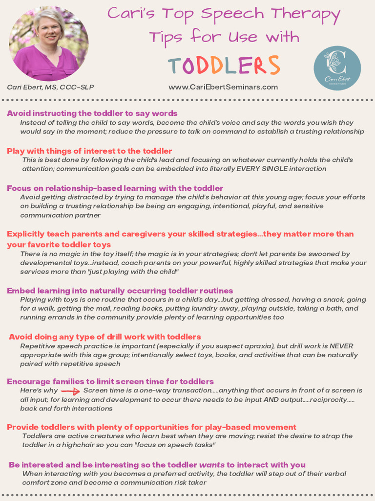 Speech Tips for Toddler Caregivers | PDF | Toddler | Communication