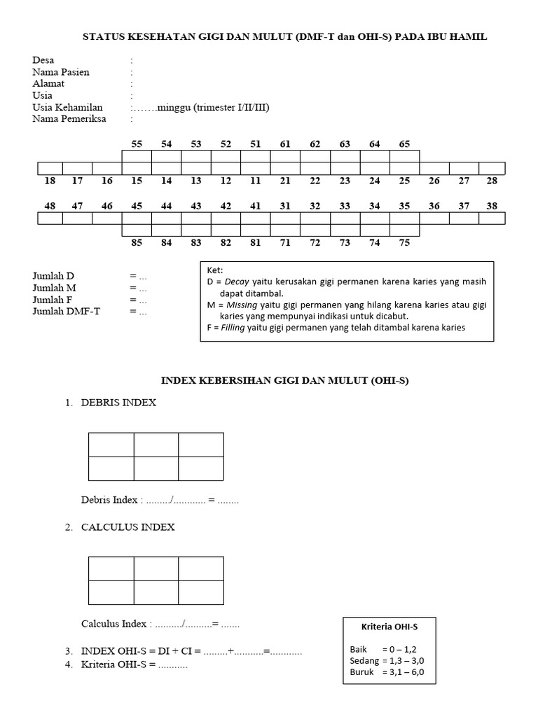 Form DMFT Ibu Hamil | PDF