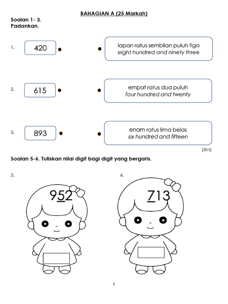 Uasa 2024 Matematik Tahun 2 | PDF