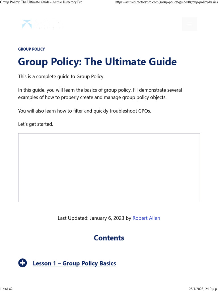Group Policy The Ultimate Guide - Active Directory Pro | PDF | Group Policy | Active Directory