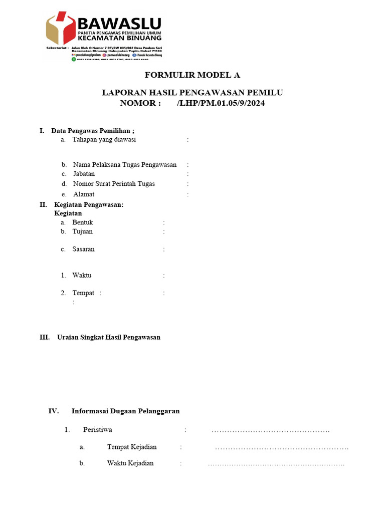 Ptps Form A Kosong | PDF