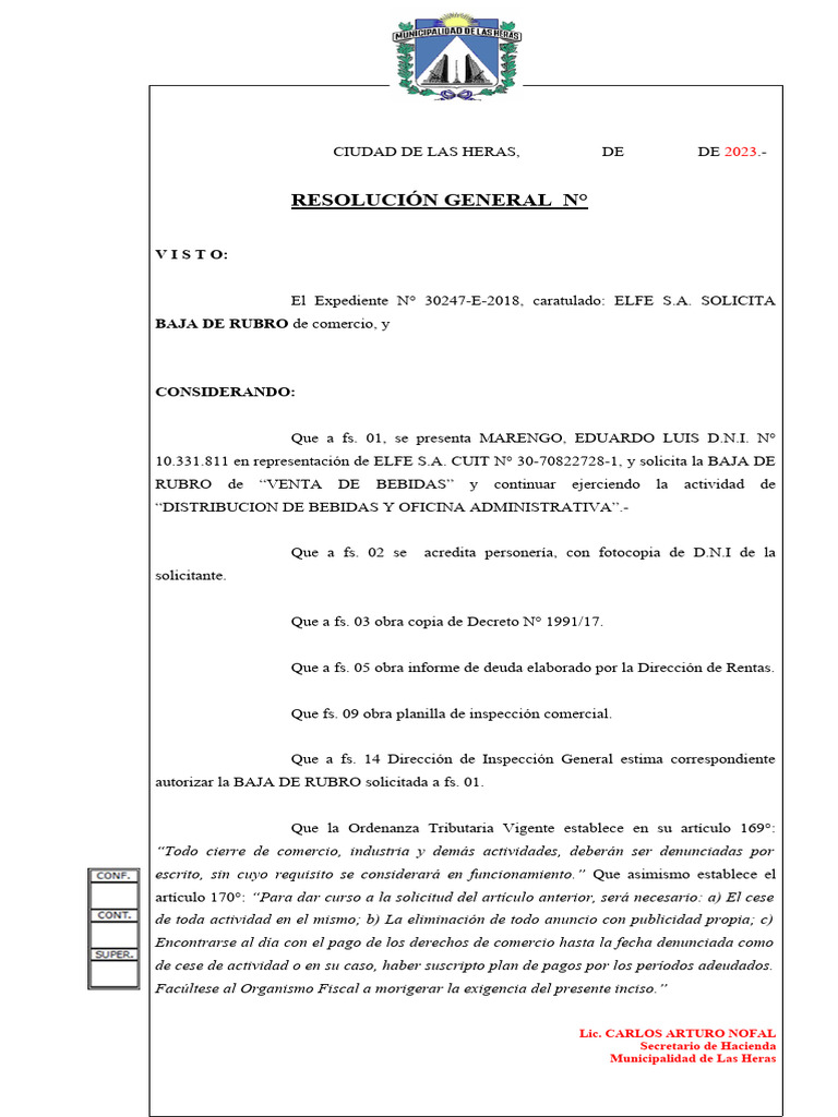 Modelo Baja de Rubro - e | PDF | Gobierno | Justicia