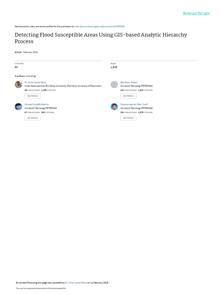 Detecting Flood Susceptible Areas | PDF | Flood | Matrix (Mathematics)