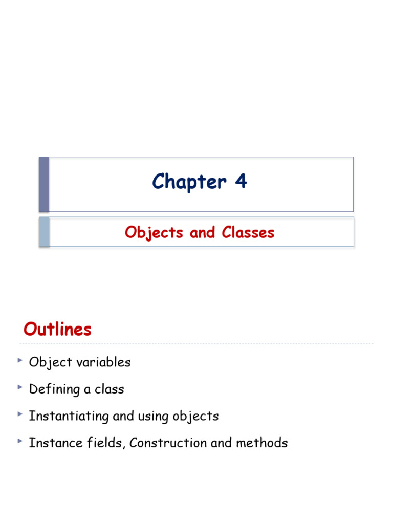 Chapter 4 - Objects and Classes e | PDF | Programming | Constructor (Object Oriented Programming)