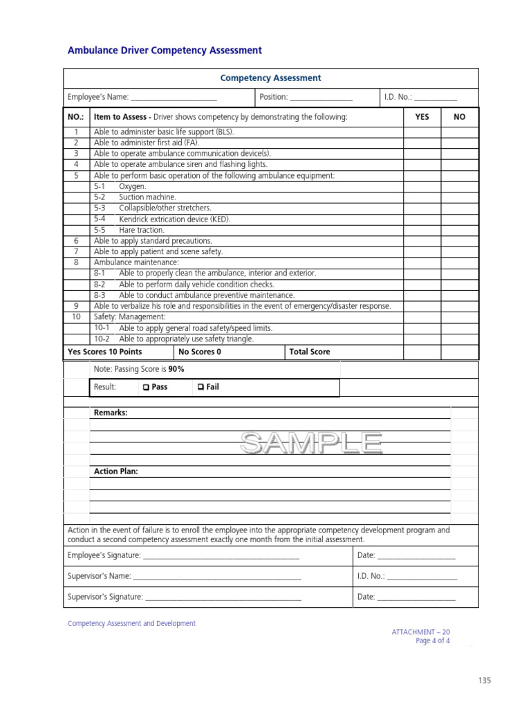 Ambulance Driver Competency Assessment | Download Free PDF | Ambulance | Vehicles