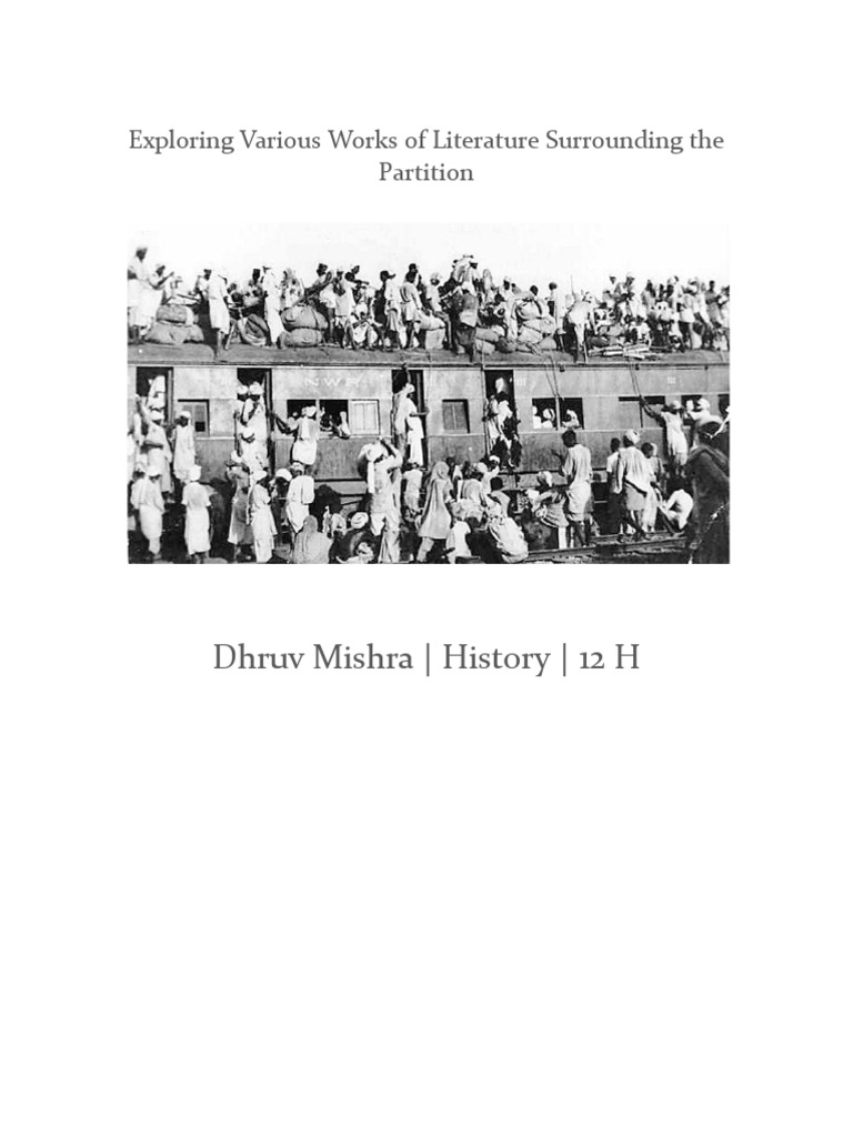 Exploring Various Works of Literature Surrounding The Partition | PDF ...