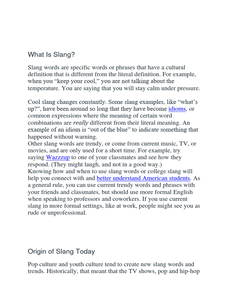 American Slang Words 2024 | PDF | Language Arts & Discipline