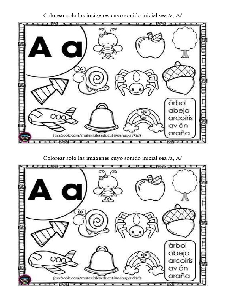 Colorea Los Objetos Con Sonida A Inicial | PDF