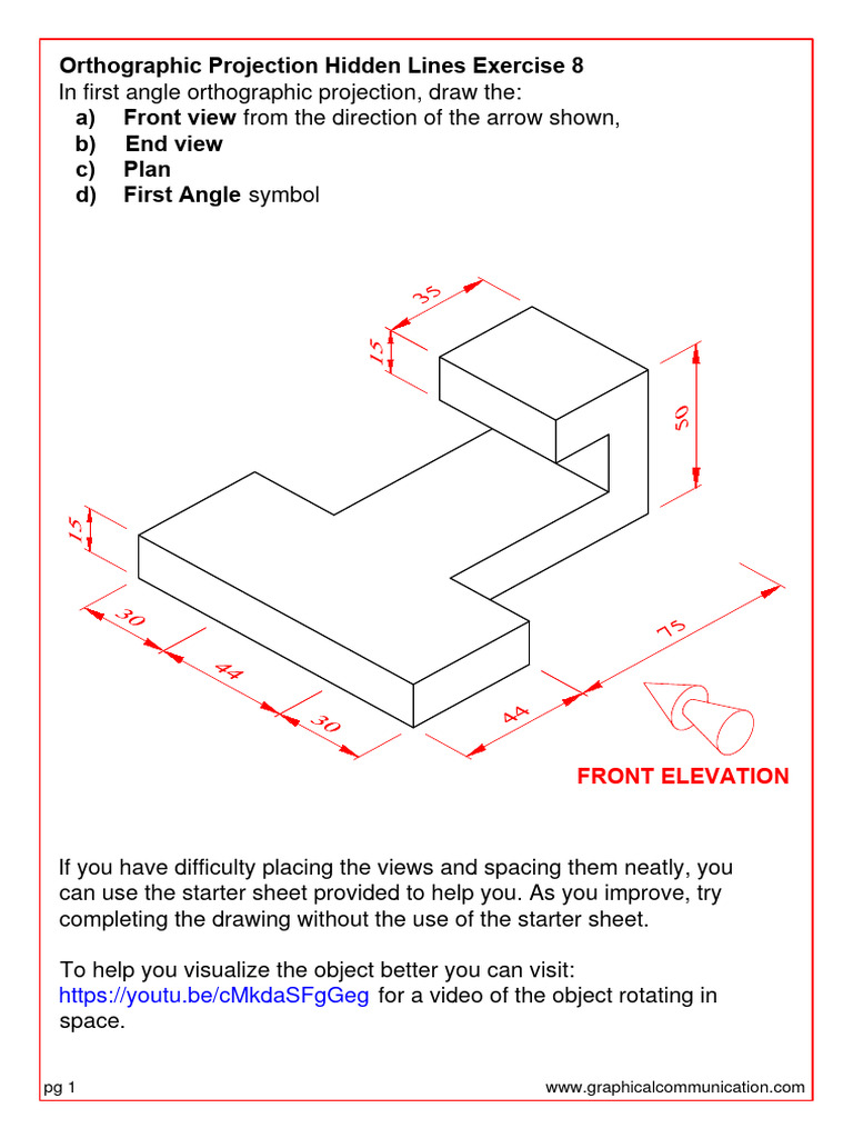 Orthographic Projection Exercise 8 | PDF | Technology & Engineering