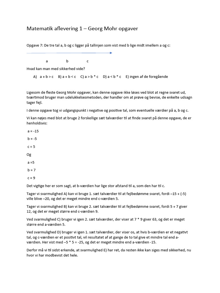 Matematik Aflevering 1 - Georg Mohr Opgaver | PDF
