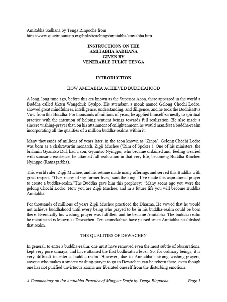 PM14 TengaR AmitabhaPracticeCommentary | PDF | Religion & Spirituality