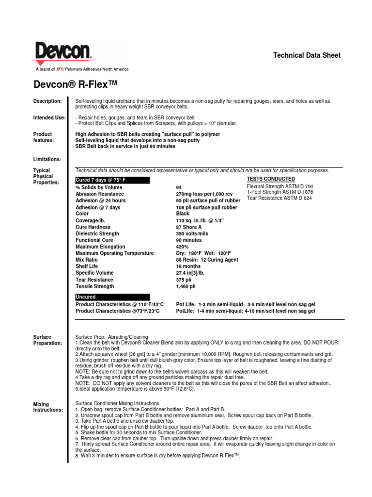 TDS - R Flex | PDF | Abrasive | Natural Rubber