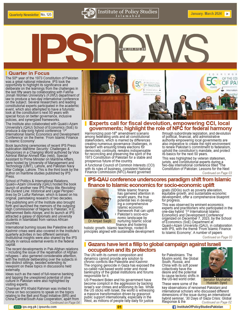 Quarterly IPS News, Issue No. 125 (January-March 2024) | PDF | Pakistan ...