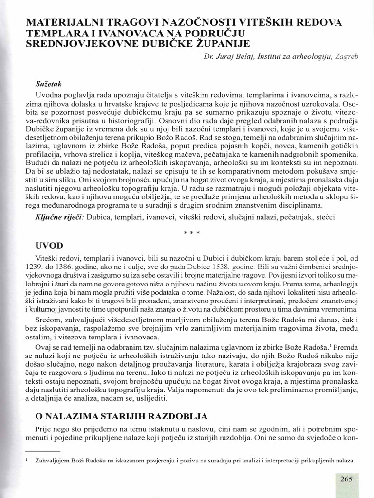 Viteski Redovi U Dubici | PDF