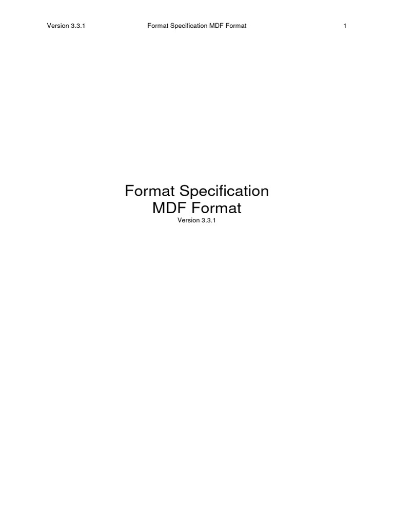 MDF Specification | PDF | File Format | Integer (Computer Science)