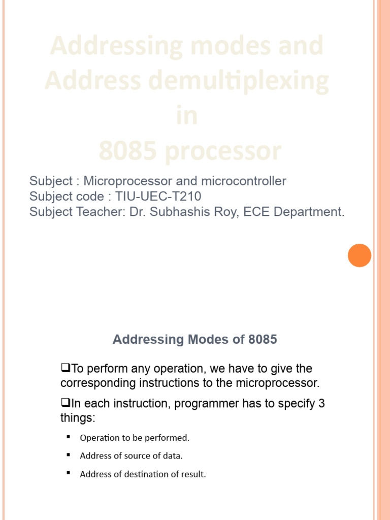 TIU-UEC-T210 Microproc Module1 Lecture 3 | PDF | Computer Engineering | Central Processing Unit