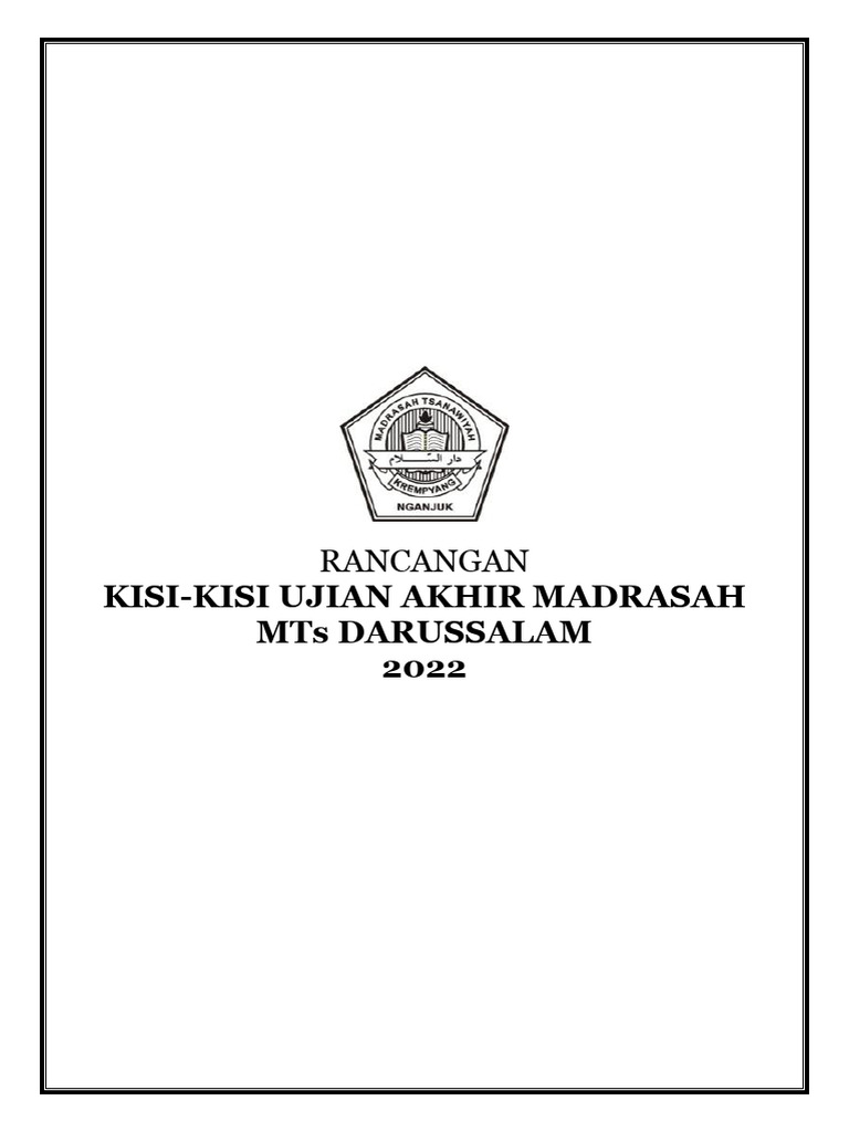 (RANCANGAN) KISI-KISI UAM MTs 2022 | PDF