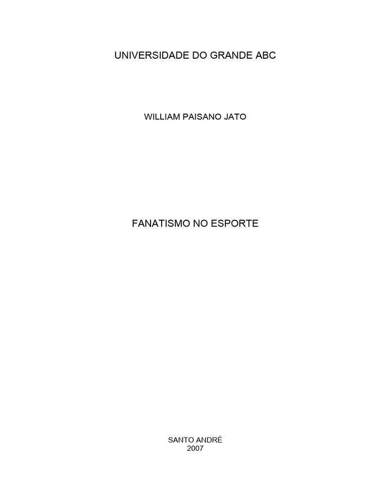 TCC FANATISMO Esportivo | PDF | Europa | Física