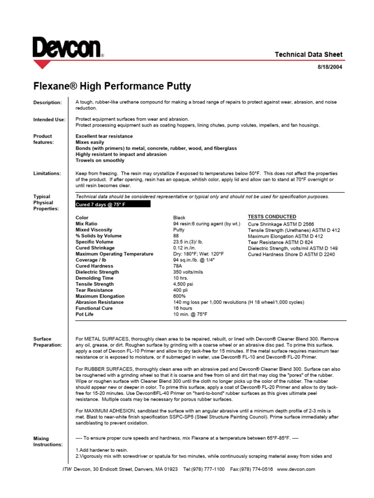 Flexane HP Putty | PDF | Abrasive | Materials Science