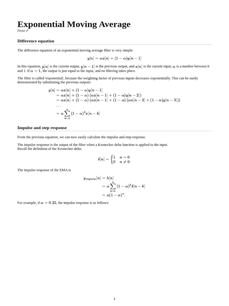 Exponential Moving Average | PDF | Moving Average | Function (Mathematics)