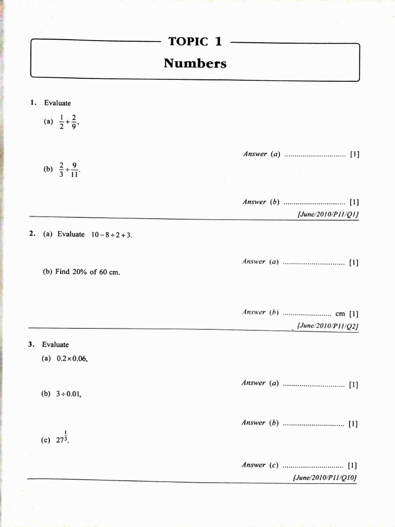 Numbers Pdf