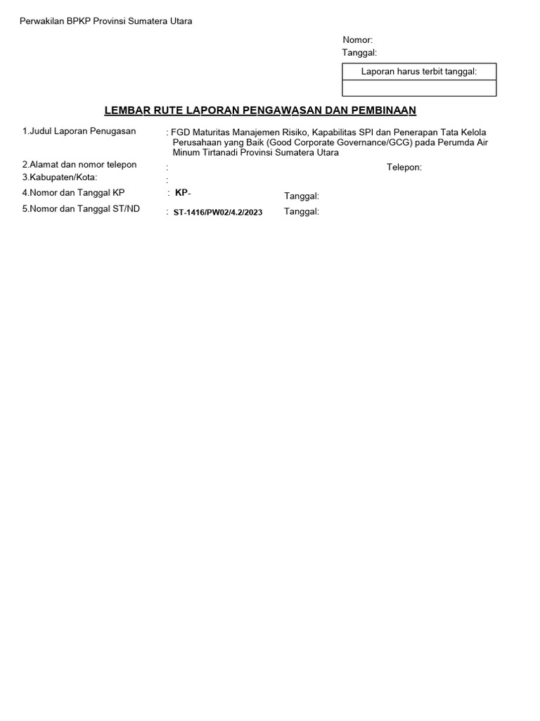 Routing Slip Laporan Manual | PDF