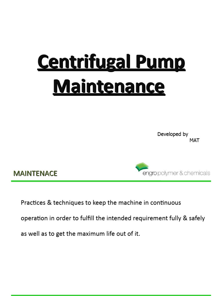 Centrifugal Pump Maintenance Strategies | PDF | Bearing (Mechanical ...