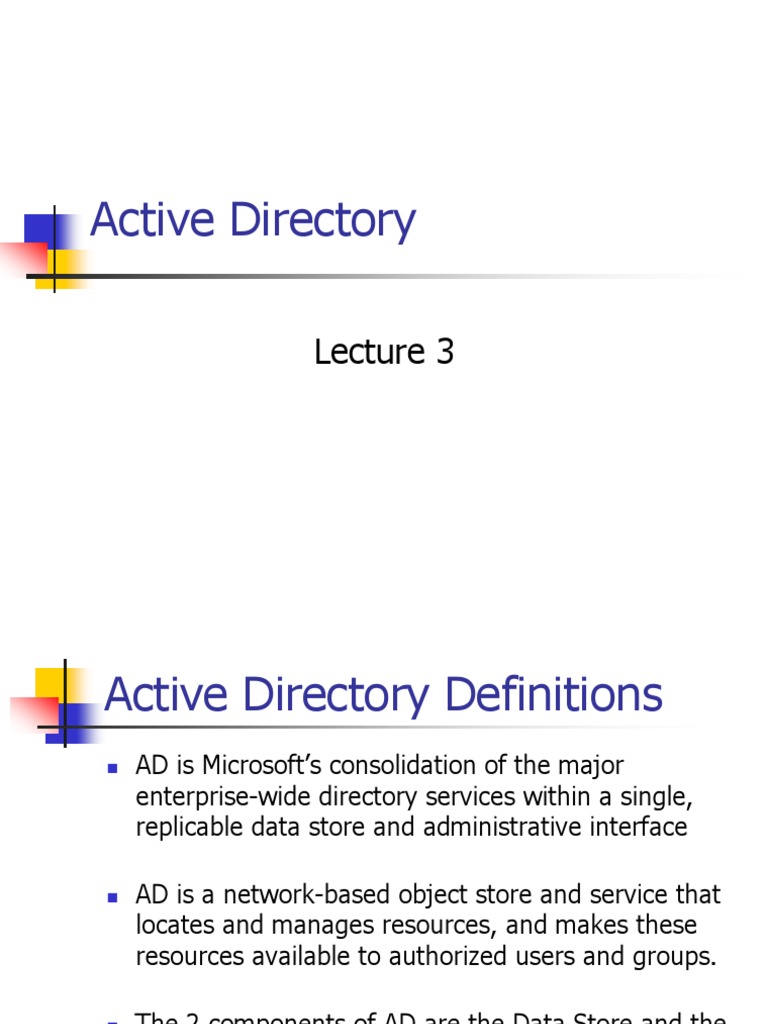 Lecture 3 | PDF | Active Directory | Domain Name System