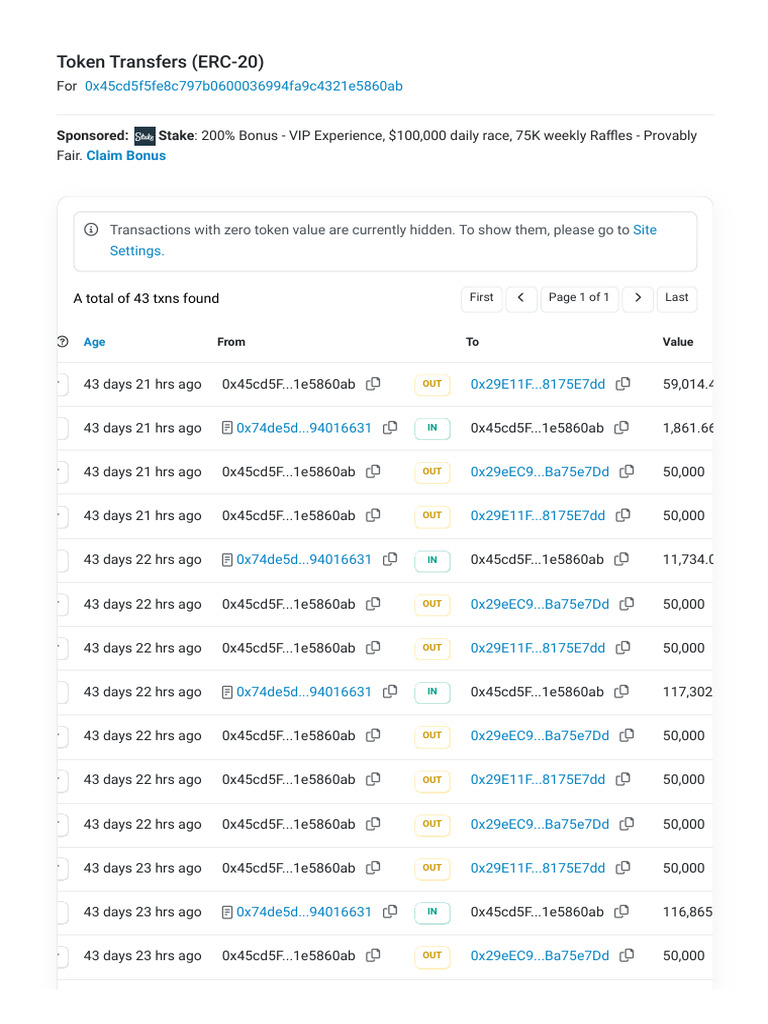 Token Transfer - Etherscan | PDF | Home & Garden | Computers