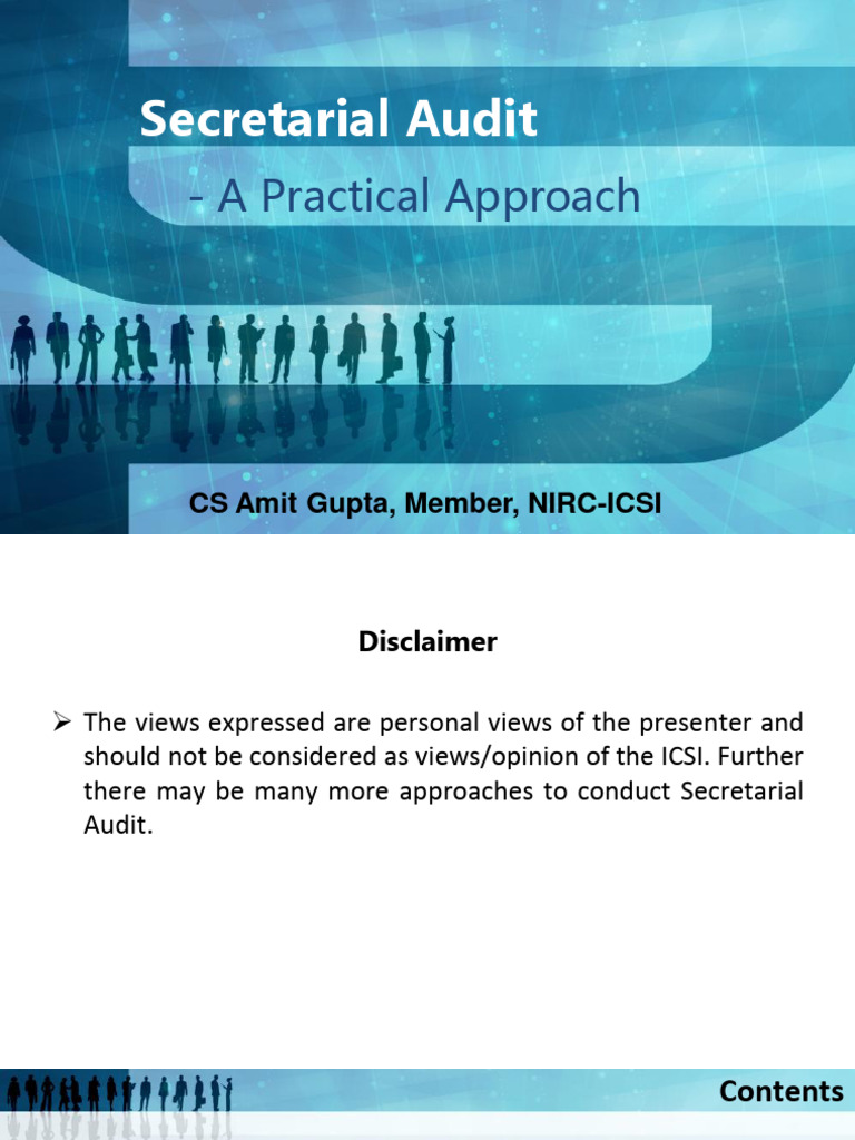 Secretarial Audit - A Practical Approach by CS Amit Gupta | PDF ...