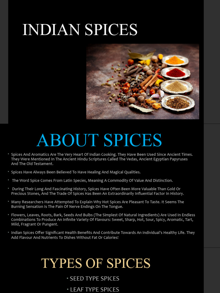 Indian Spices | PDF | Cinnamon | Indian Cuisine