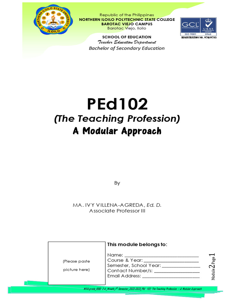 Module 2 - Ped102 - The Teaching Profession | Download Free PDF ...