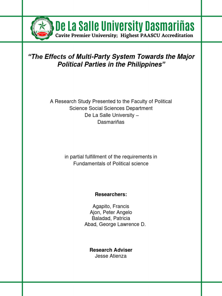 Effects of Multi-Party System in PH Politics | PDF | Political Parties ...