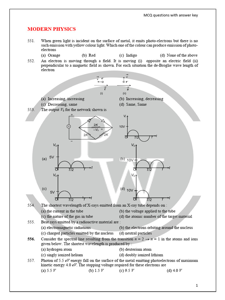 Modern Physics | PDF | Radioactive Decay | Electron