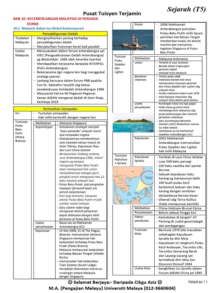 PTT T5 Bab 10 (R) - Kecemerlangan Malaysia Di Persada Dunia | PDF