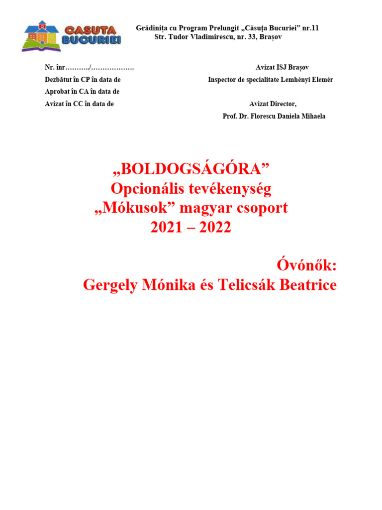Optional VEVERITE 2021 - 2022 - Maghiară | PDF